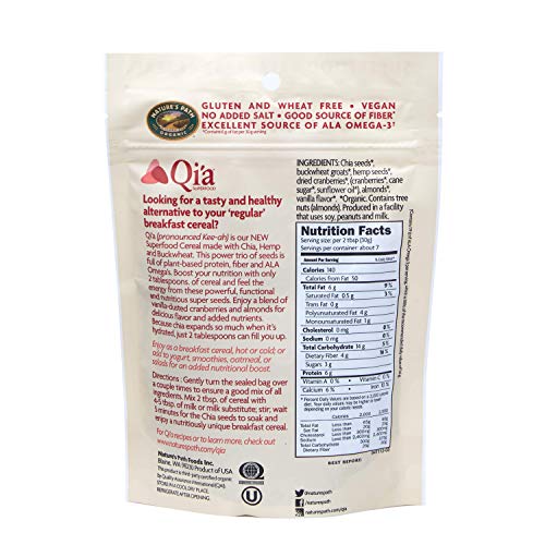 Qi'a Superfood Organic Gluten Free Cranberry Vanilla Chia, Buckwheat ...