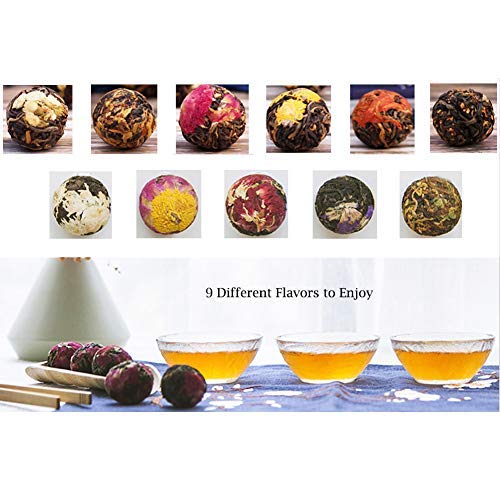 Amazon.com : Blooming Flower Black Tea Balls Kit Natural Herbal ...