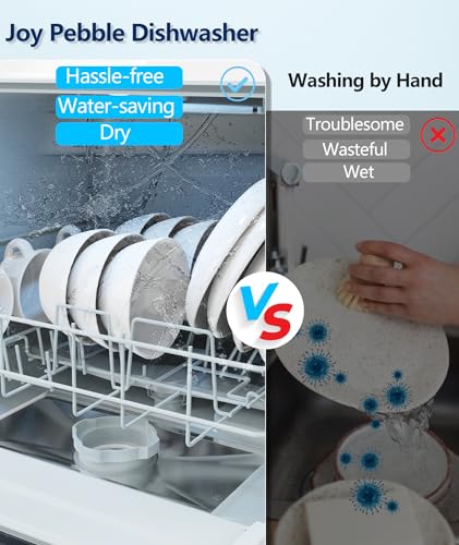 Joy Pebble Countertop Dishwasher, 28 Pieces Dishes/Cycle, 6 Washing ...