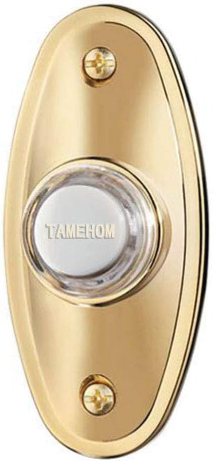 NuTone PB56LPB Wired Lighted Door Chime Push Button, Polished Brass ...