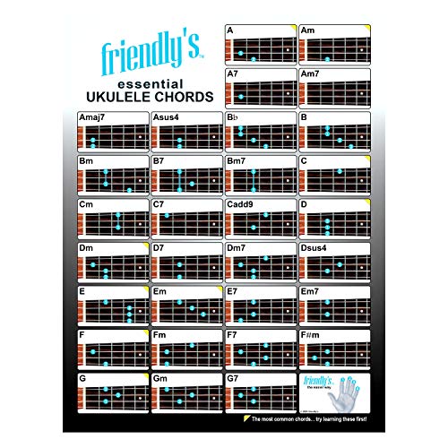 Buy Ukulele Chord Chart The Most Common Ukulele Chords Durable Laminated Low Glare Easy Chord buy-ukulele-chord-chart-the-most-common-ukulele-chords-durable-laminated-low-glare-easy-chord