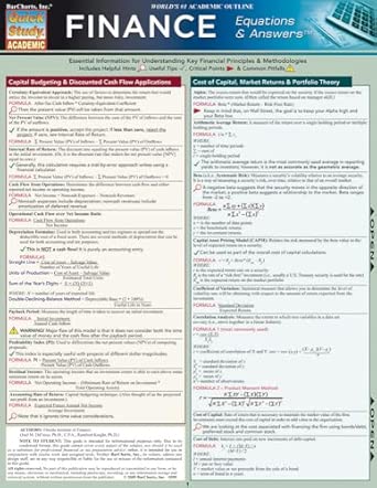 Finance Equations & Answers: Laminated Reference Guide: Florida ...