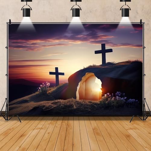 Amazon.com : ChloropLastid Empty Tomb Photography Backdrop Jesus Christ ...