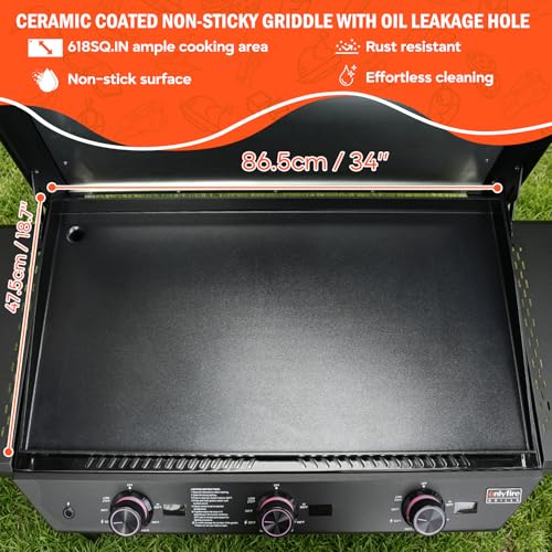 ONLYFIRE GRILLS 36" Intelligent Propane Gas Griddle with LED Knobs ...