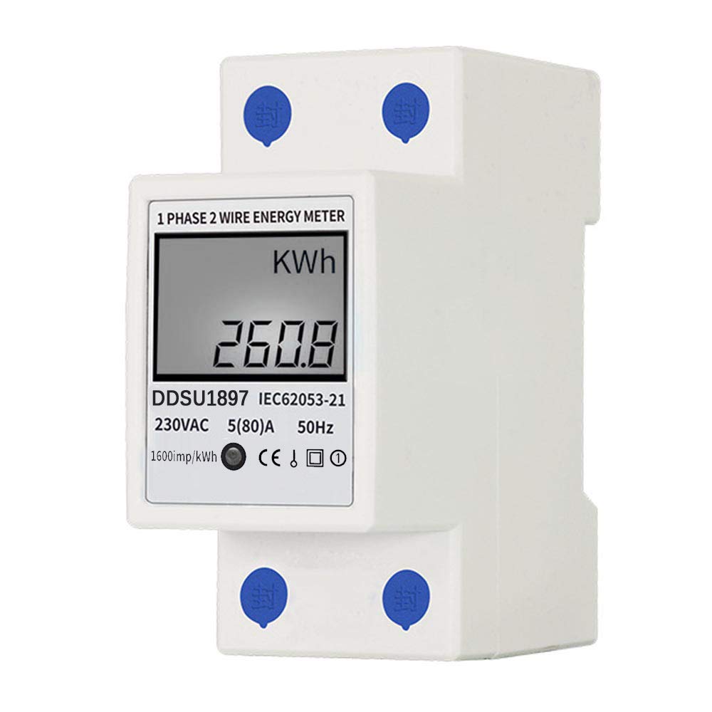 Buy pedkit Digital Electric Energy Meter Single Phase DIN Rail ...