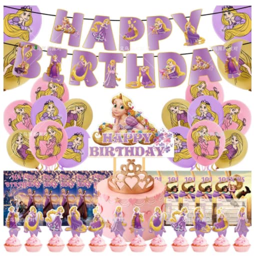 Buy Rapunzel Birthday Balloons, 32 Pcs Rapunzel Birthday Decoration ...