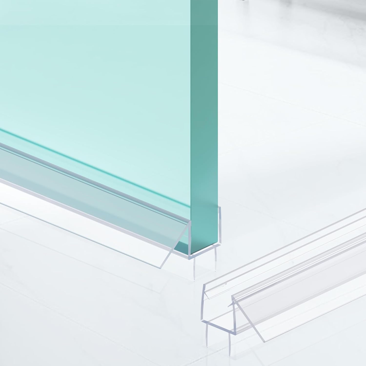 Shower Door Bottom Seal Strip, 2PCS Seal Strip, Ultra Clear PVC, 36 ...