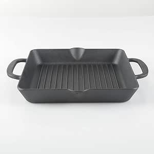 Amazon.com: Martha Stewart 12 Inch Pre Seasoned Square Cast Iron Grill ...