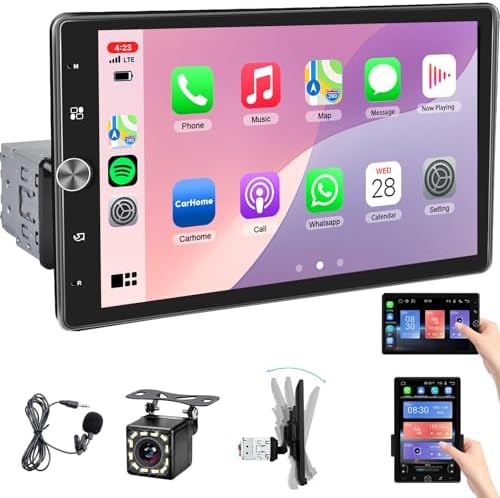Amazon.com: 10 inch Detachable Single Din Car Stereo with CarPlay and ...