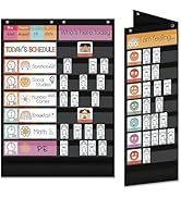 Amazon.com: ABCKEY Class Schedule Pocket Chart, Double-Sided Foldable ...