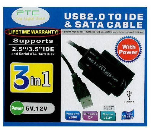 PTC Premium High Speed USB 2.0 to Serial ATA/IDE Converter - Supports ...