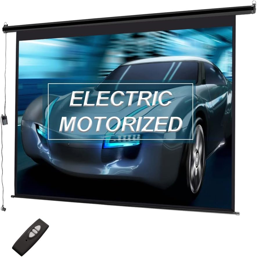 INMOZATA Electric Projector Screen 120inch Motorised projection screen ...