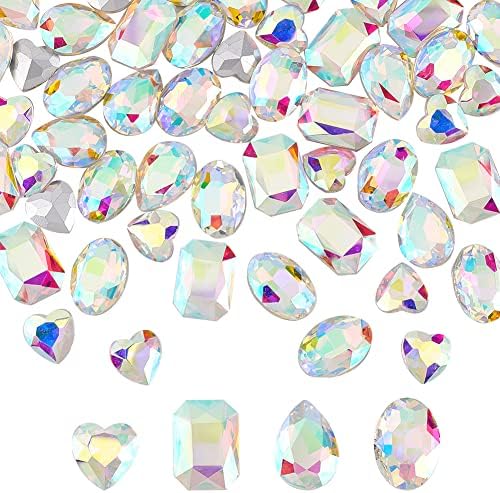 Amazon.com: FINGERINSPIRE 64 Pcs 4 Shapes Pointed Back Rhinestone Glass ...