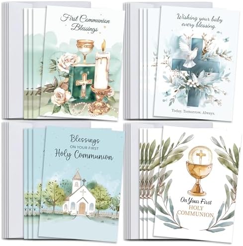 Amazon.com : Hat Acrobat 16 First Communion Card Set - First Holy ...