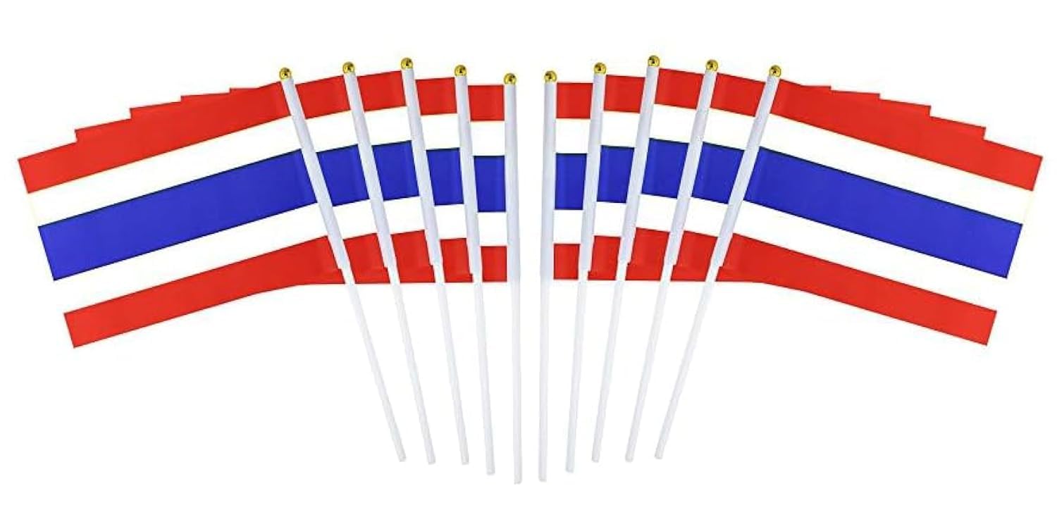 Amazon.com: 10 Pack Thailand Thai Flags on Stick 5x8 Inch,Patriotic ...