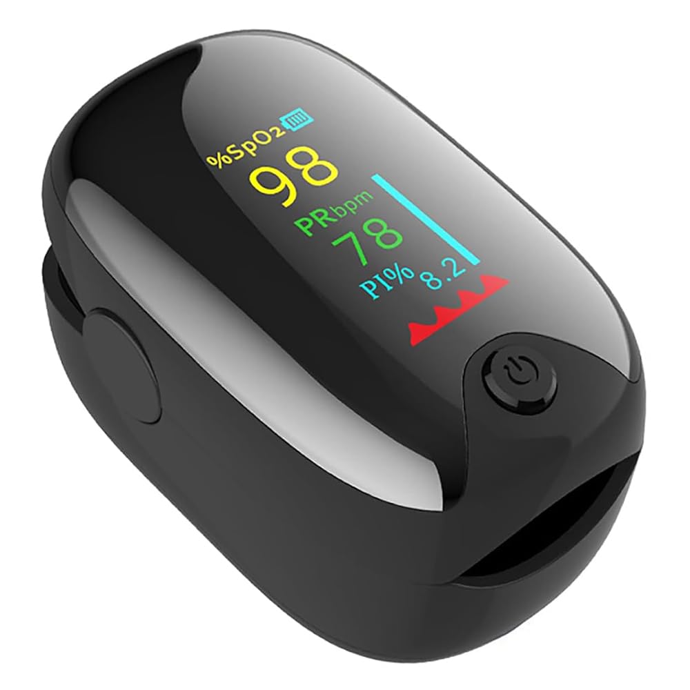 Oxygen Monitor Finger Adults, Pulse Oximeter with Color Screen LCD, 3-5 ...