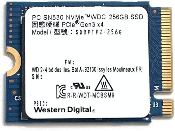 Amazon.com: Western Digital 256GB SSD M.2 2230 30mm PC SN530 NVMe PCIe ...