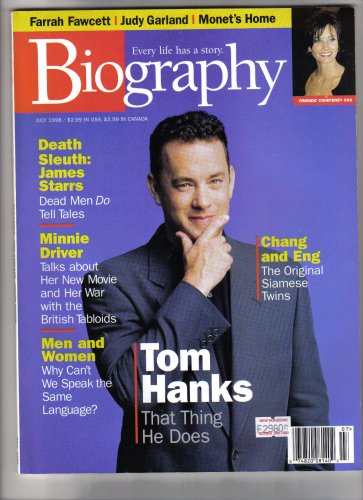 Biograhy Magazine (Biography Magazine July 1998 Tom Hanks, July 1998 ...