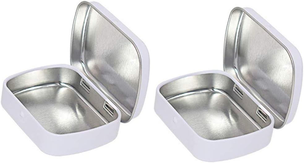 Amazon.com: 8Pcs Metal Hinged Top Tin Box Containers Rectangular Empty ...