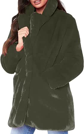TOPONSKY Fashion Winter Faux Fur Coats Furry Women Soft Warm Fuzzy ...