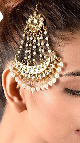 Gold Plated Kundan Paasa/ Hair accessory for Girls and Women : Amazon ...
