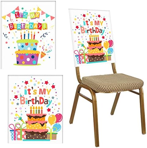 Amazon.com: Mixweer 2 Pieces It's My Birthday Chair Cover Birthday Seat ...