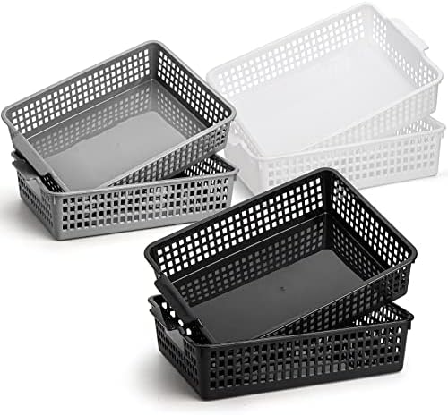 Amazon.com: Foraineam Plastic Storage Baskets, Set of 6 Stackable ...