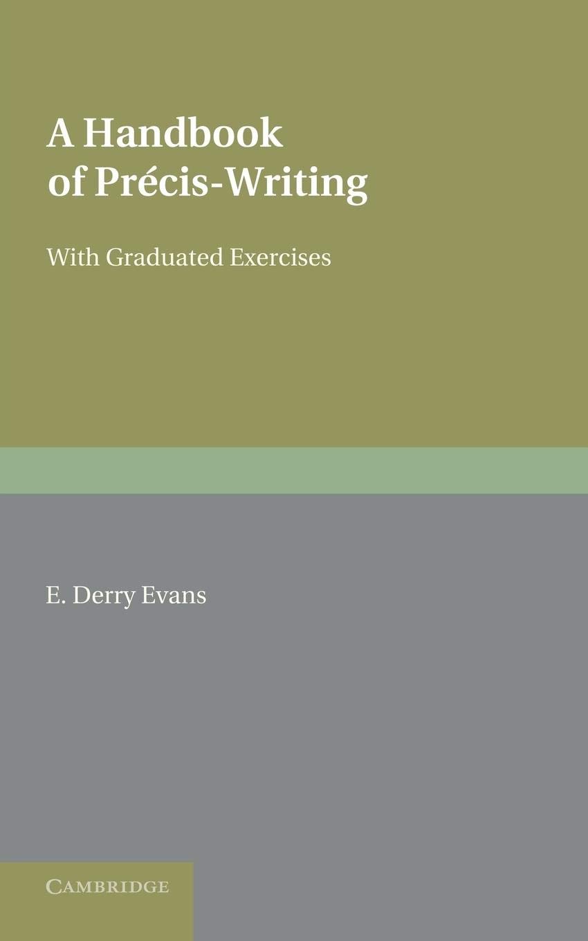Buy A Handbook of Precis-Writing Book Online at Low Prices in India | A ...