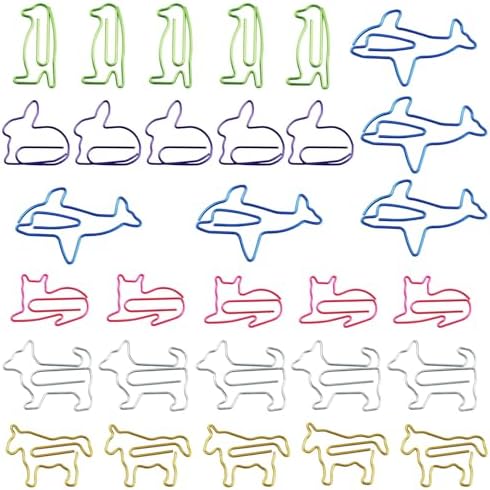 Paper Clips 30 Pieces Cute Animal Shaped Paperclips Metal Paper Clamps ...