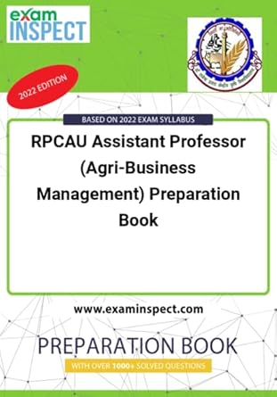 RPCAU Assistant Professor (Agri-Business Management) Preparation Book ...