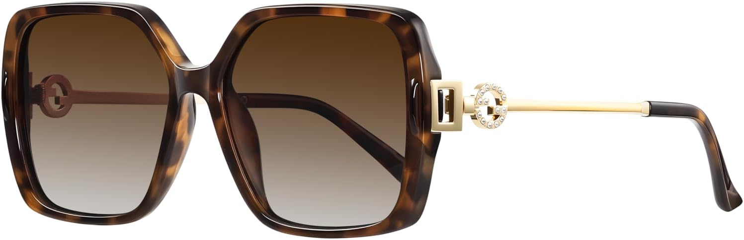 Foliful Retro Square Sunglasses for Women Oversized Vintage Style Sun ...