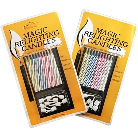 Amazon.com: 20 Pcs Funny Magic Relight Birthday Decorations Candles ...
