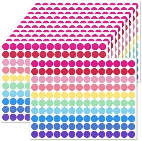 Amazon.com : 1400 PCS Dot Stickers 3/4 Inch Color Coding Labels Round ...