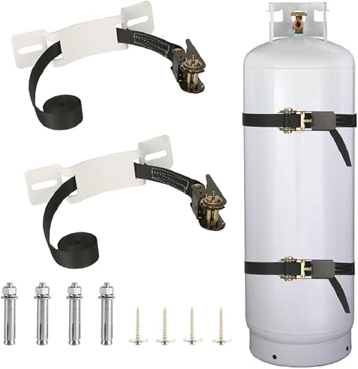 Amazon.com: Propane Tank Holder ，Cylinder Wall Mounted Brackets ...