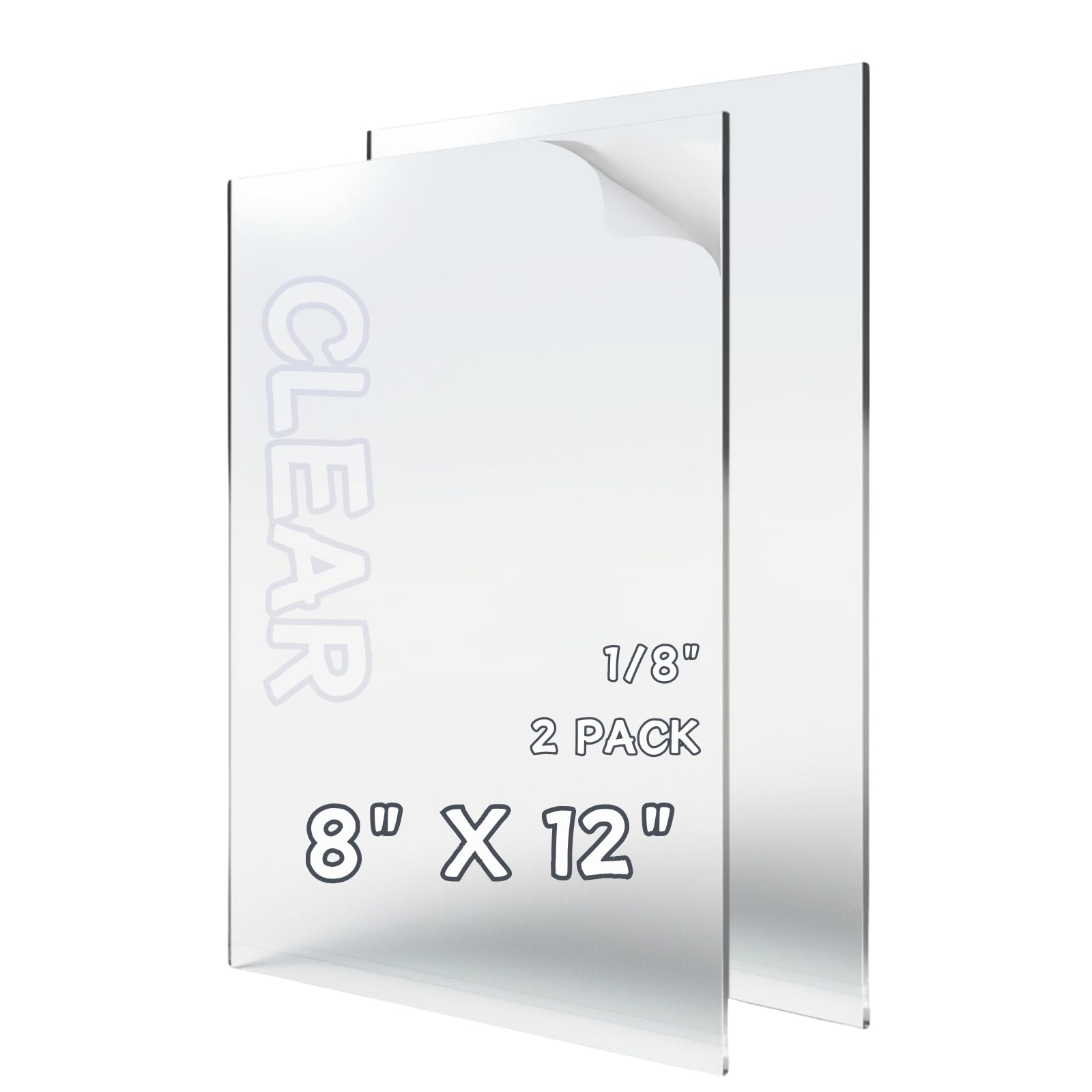 Amazon.com: KLEAMLON Plexiglass Sheets 8X12 1/8 Inch Thick,Glass Panels ...