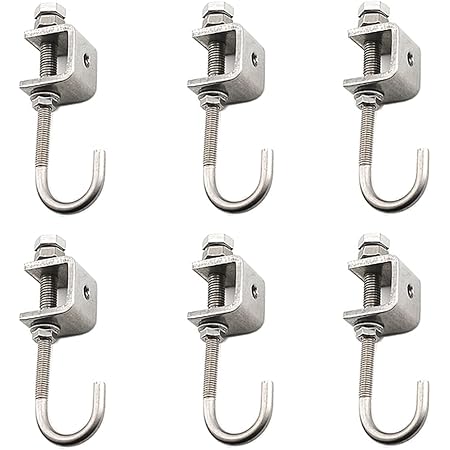 Amazon.com: C Clamp Hook Stainless Steel;pipe Clamp Hooks for Hanging ...