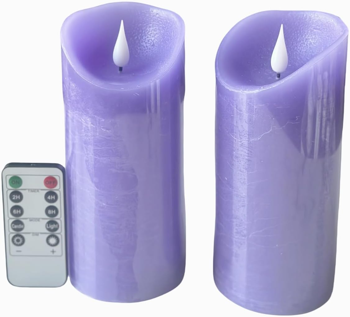Amazon.com: yunsheng Flameless Advent Candles Purple and Pink, 4 Inch ...