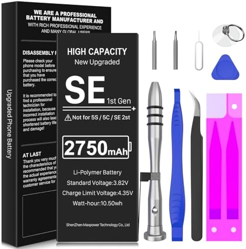(Upgraded) Battery for iPhone SE(2016), New 0 Cycle Wavypo Battery ...
