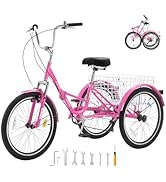 Amazon.com : VEVOR Folding Adult Tricycle,Adult Folding Trikes, 3 Wheel ...