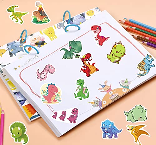 100 Pcs Cute Dinosaur Stickers for Kids 3-8, 2-4 Water Bottles Dino ...