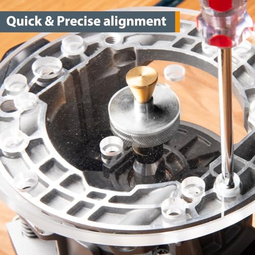 Snapklik.com : POWERTEC Dia 6-1/2 Router Base Plate & 10Pcs 5/16 To 1 ...