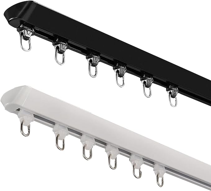 Heavy Duty Metal Curtain Track Rods Ceiling Mount Single Rail for U ...