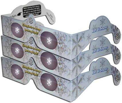 Amazon.com: 3D Christmas Glasses - SNOWFLAKES - 3 PAIR - Holiday Specs ...