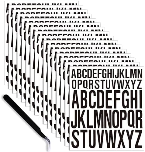 Amazon.com: SEPGLITTER Letter Stickers, 15 Sheets Black Capital ...