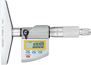 Amazon.com: HYUARB Micrometer, IP65 Level 0-100mm Digital Depth ...