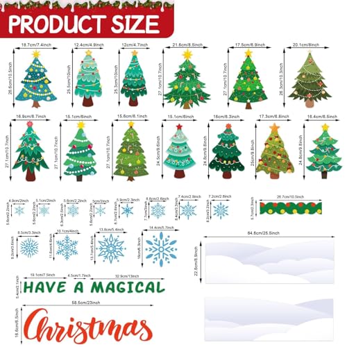 Snapklik.com : Christmas Bulletin Board Xmas Tree Paper Cutouts ...