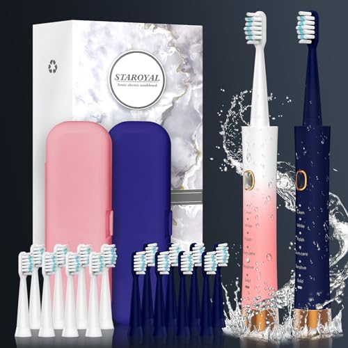 Amazon.com: 2 Pack Sonic Electric Toothbrush for Adult with 16 Brush ...