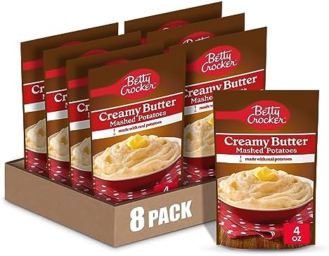 Amazon.com : Betty Crocker Creamy Butter Mashed Potatoes, 4 oz. (Pack ...