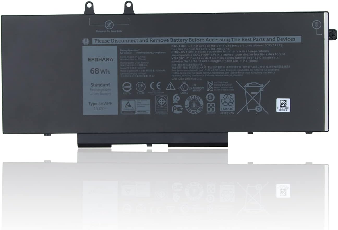 Amazon.com: efohana 3HWPP Laptop Battery Replacement for Dell Latitude ...