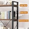 Amazon.com: LZ-DONGMAN 5 Tier Bookshelf Rustic Solid Wood Industrial ...